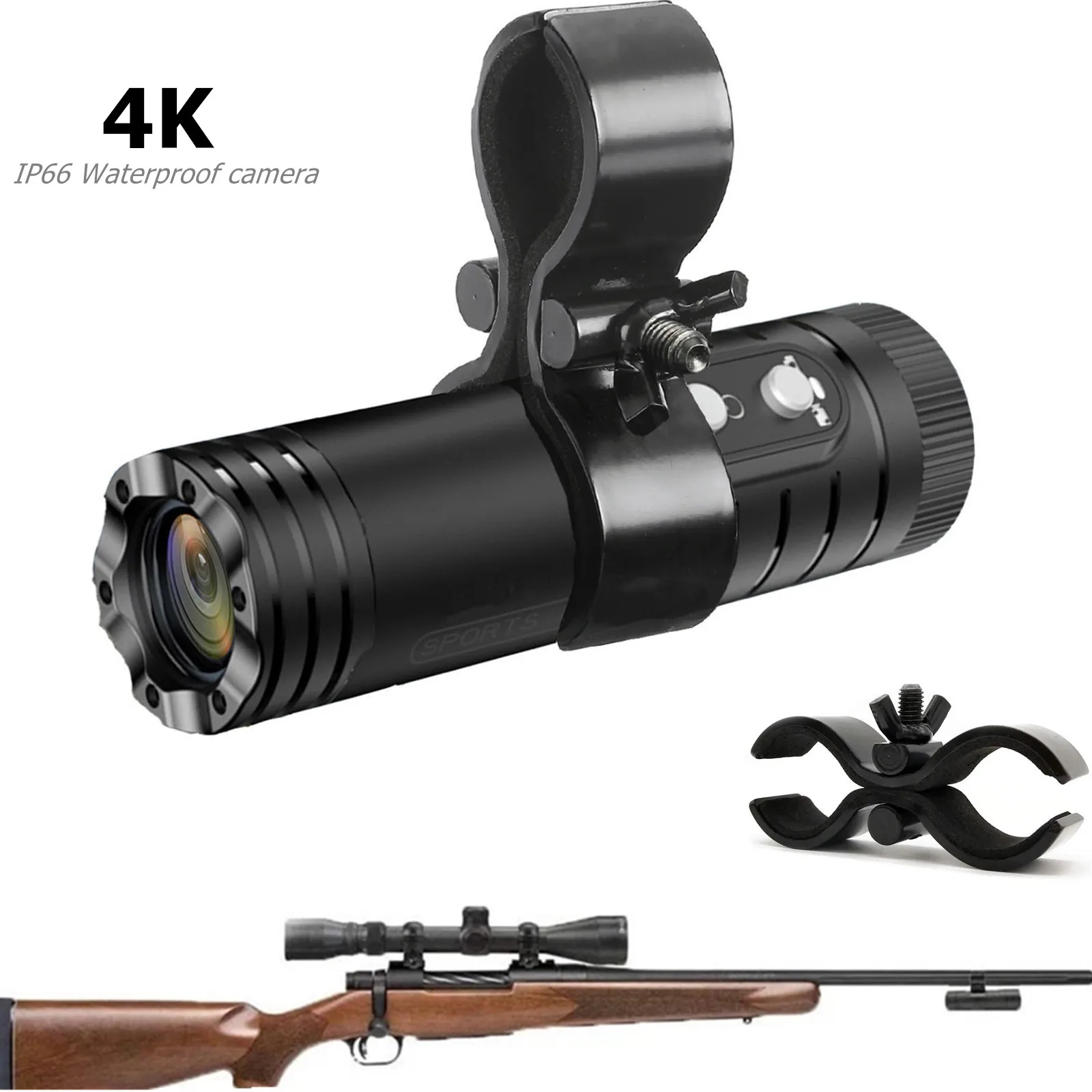 4K Shotgun Video Camera Anti-Shake with WiFi APP Control IP66 Waterpoof ...