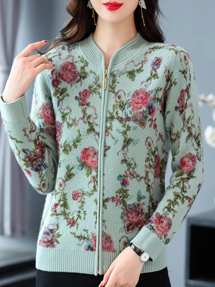 3 Colors Sweater Women New Autumn Casual Print Woman Sweaters Cardigan ...