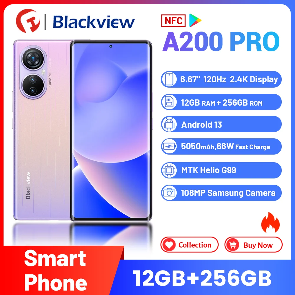 Blackview-Smartphone-A200-Pro-12GB-256GB-108MP-66W-carga-r-pida-Helio ...