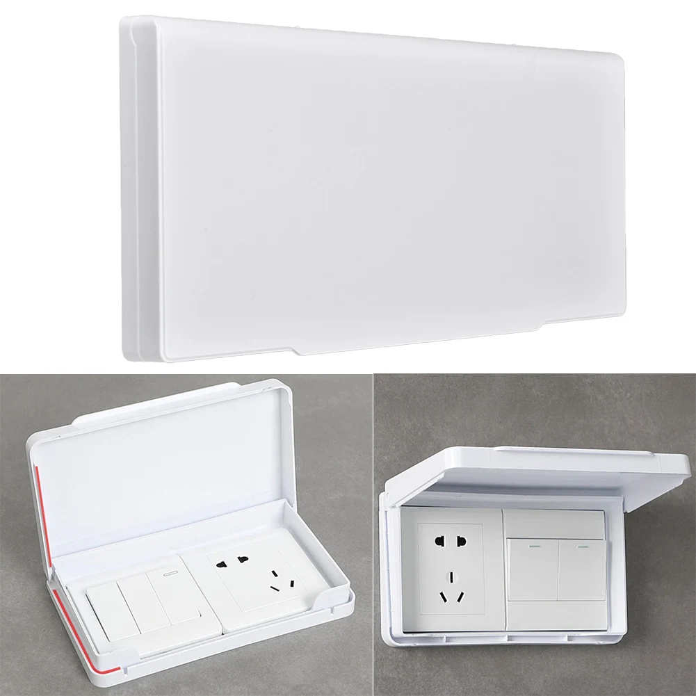 86-Type-Double-Socket-Protector-Electric-Plug-Cover-White-Waterproof ...