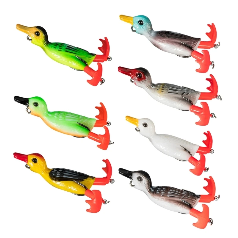 3D-Fishing-Baits-Silicone-Soft-Lures-Double-Propeller-Floating-Duck ...
