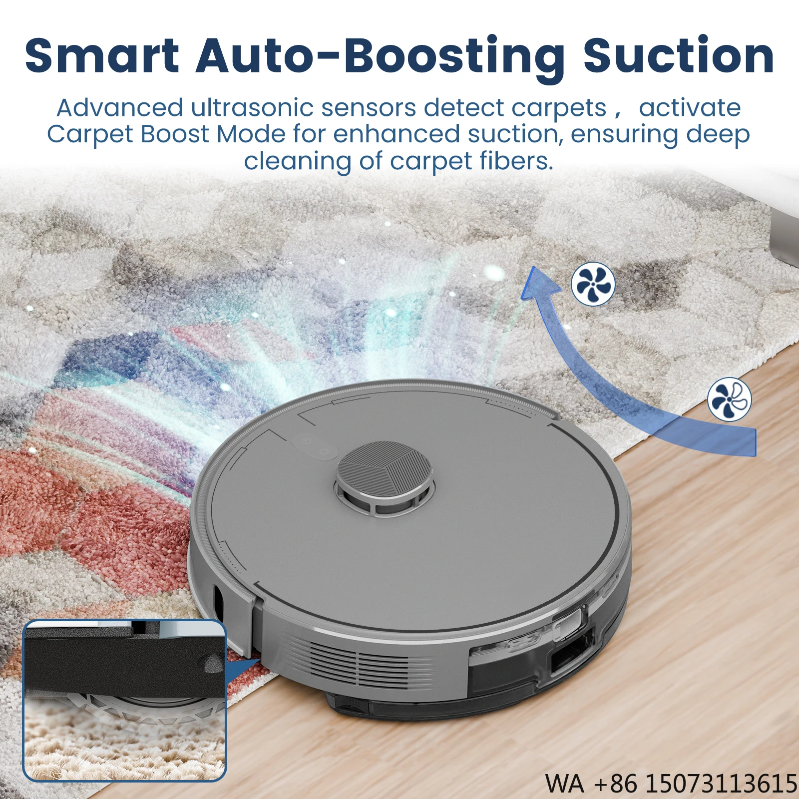 5500Pa Robot Vacuum Cleaner - Rubber Brush Self-Emptying Mopping WiFi ...