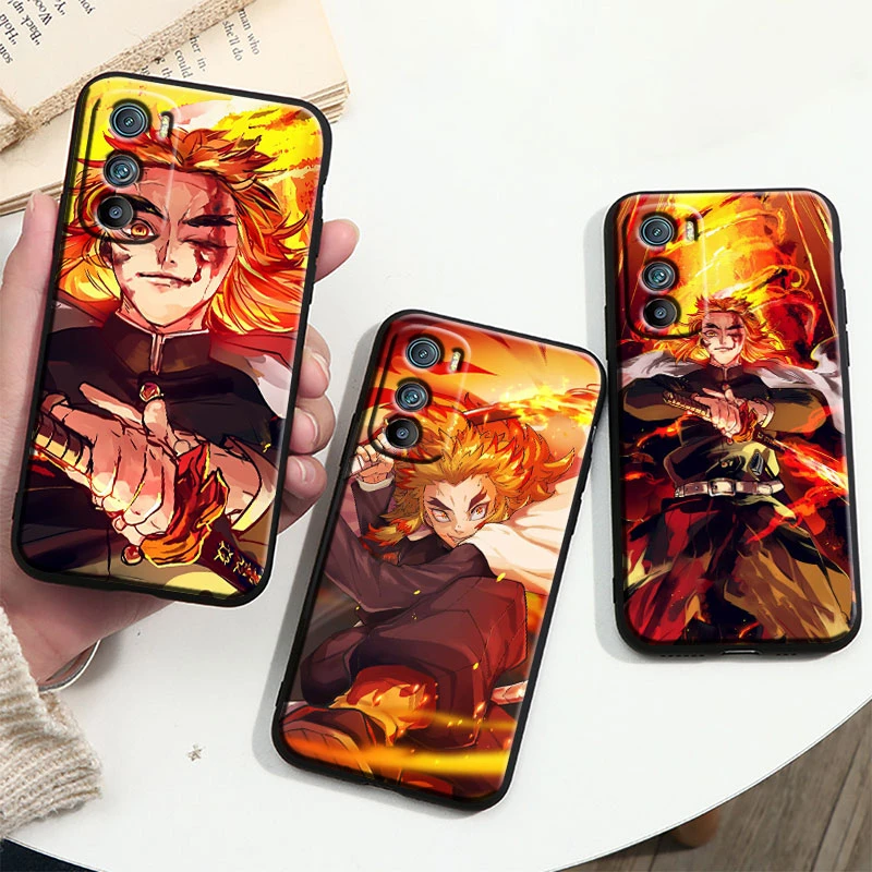 Demon Slayer Rengoku Kyoujurou funda de teléfono negra para Motorola ...