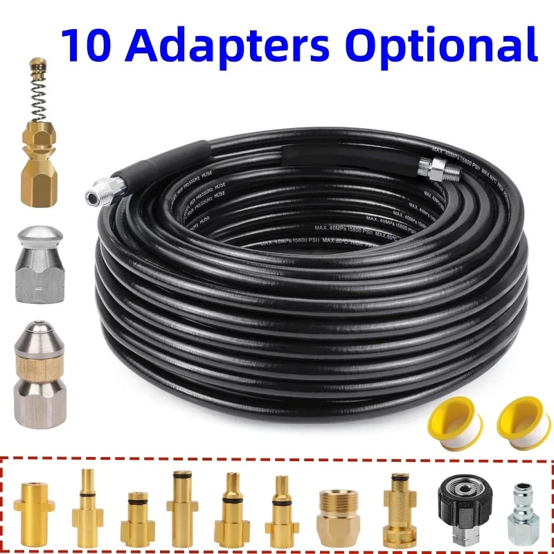 Sewer-Drainage-Cleaning-Hose-High-Pressure-Hose-Sewer-Spray-Nozzle ...