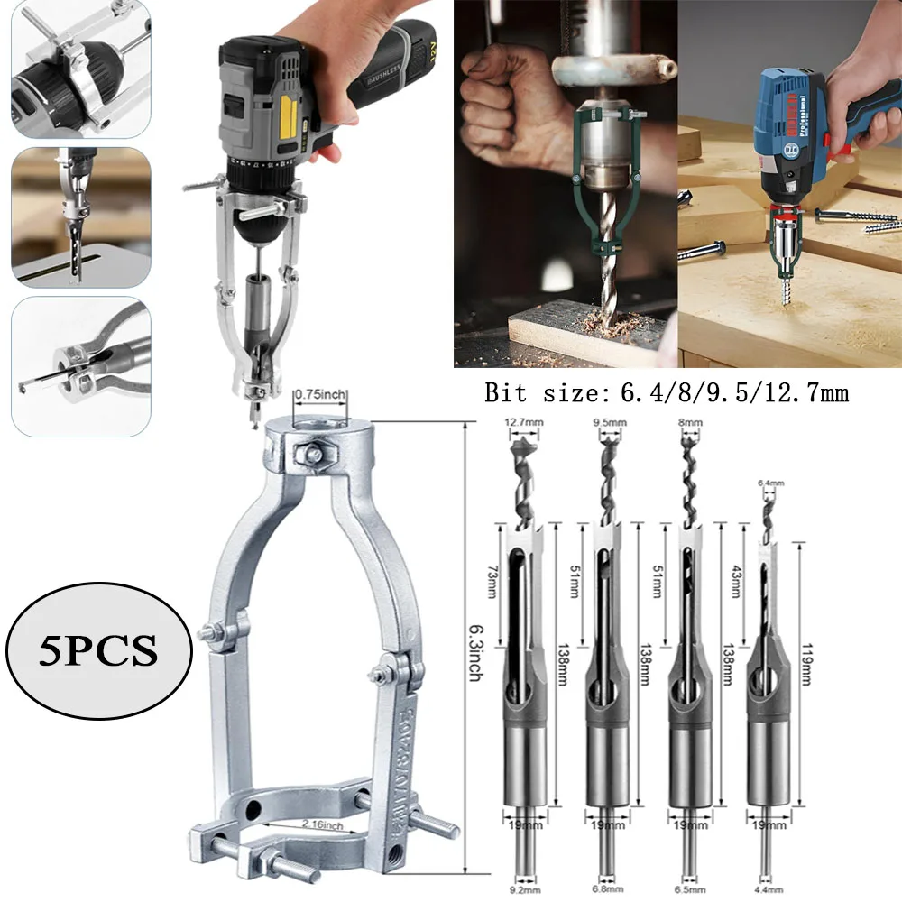 Square-Hole-Drill-Bit-Adapter-and-Square-Hole-Drill-Bit-Set-For-Wood ...