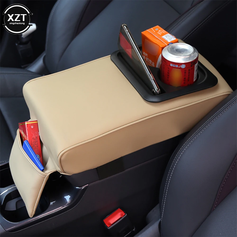 NEW-Universal-Car-Armrest-Center-Console-Box-Tray-Organizer-Cup-Holder ...