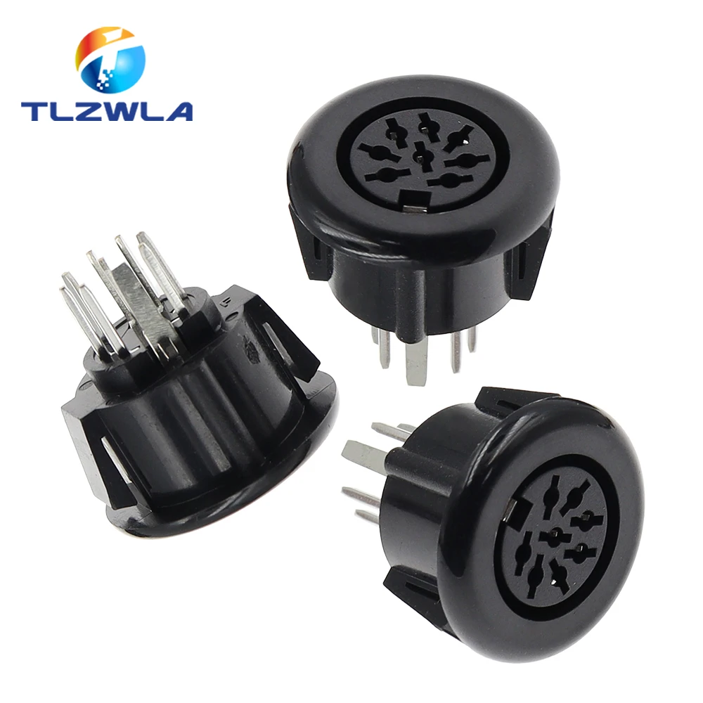 5PCS Din Socket 8 Position Female 8 Pin PCB Vertical Straight Through ...