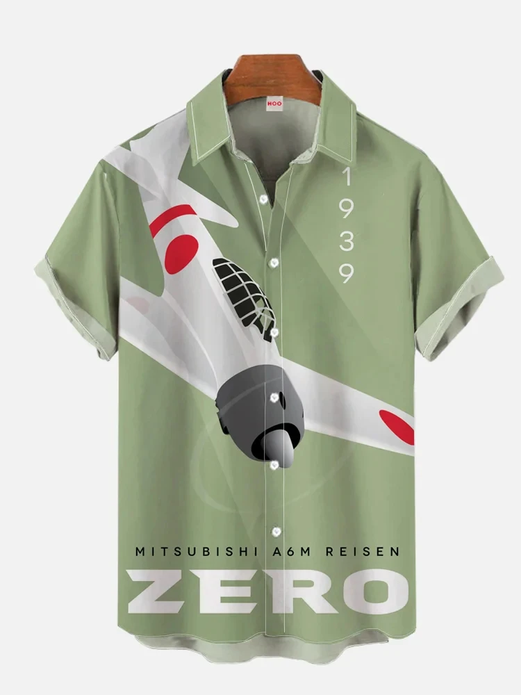 new-men-s-3D-printed-airplane-model-printed-single-breasted-shirt ...
