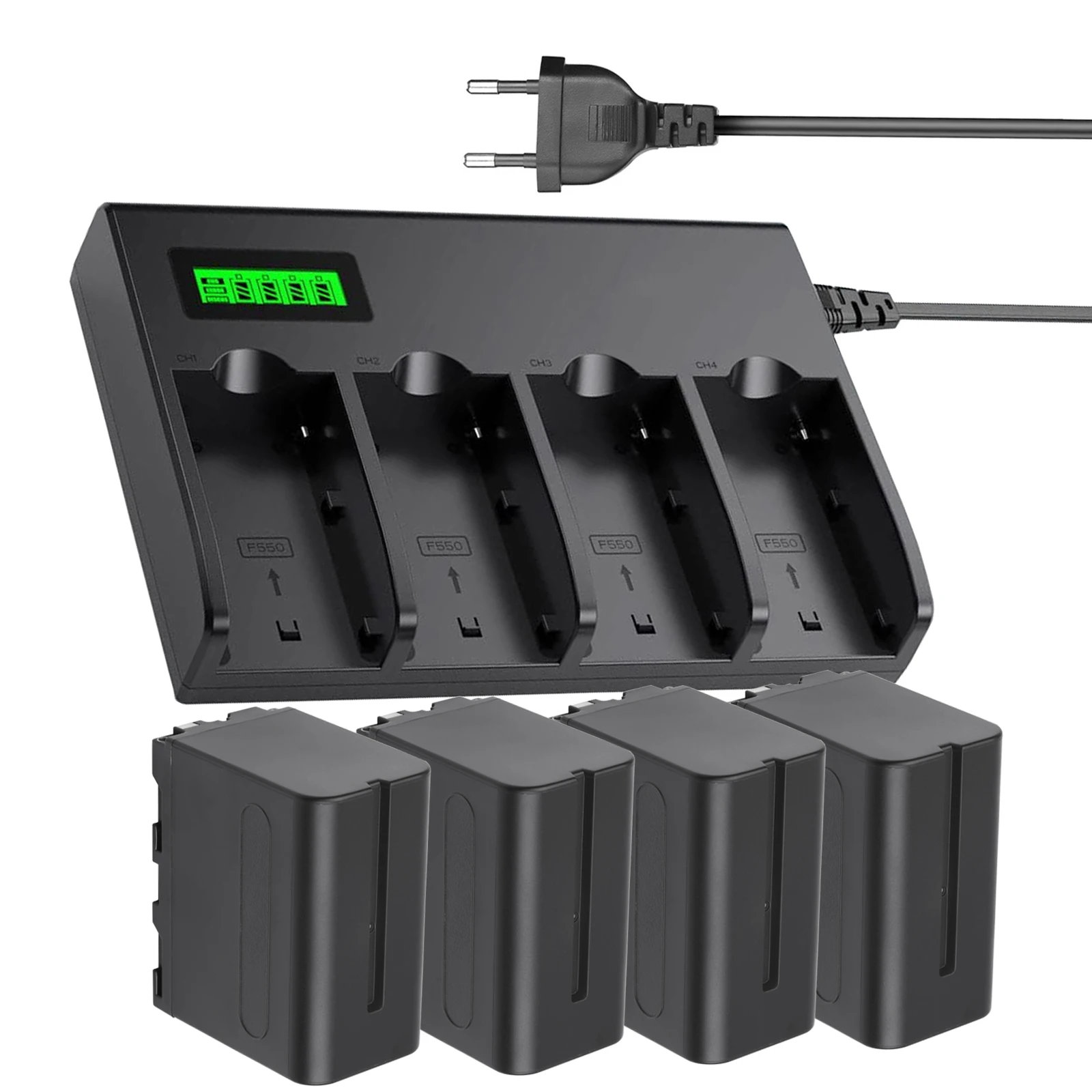 4-Pcs-7800mAh-NP-F970-NPF960-NPF970-Battery-4-Channel-Battery-Charger ...