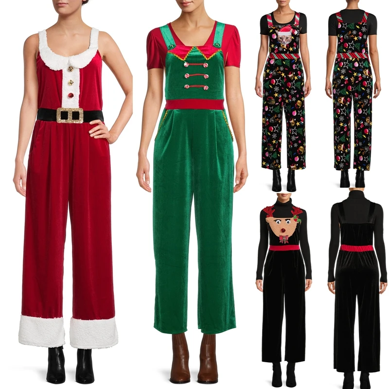 Women-s-Christmas-Jumpsuit-Overalls-Casual-Sleeveless-3D-Print-Baggy ...