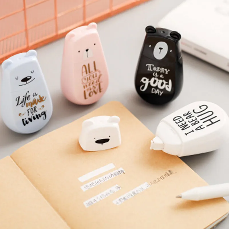 1Pc 5mmX6m Cartoon Cute Bear Correction Tape Creative Correction Tape ...
