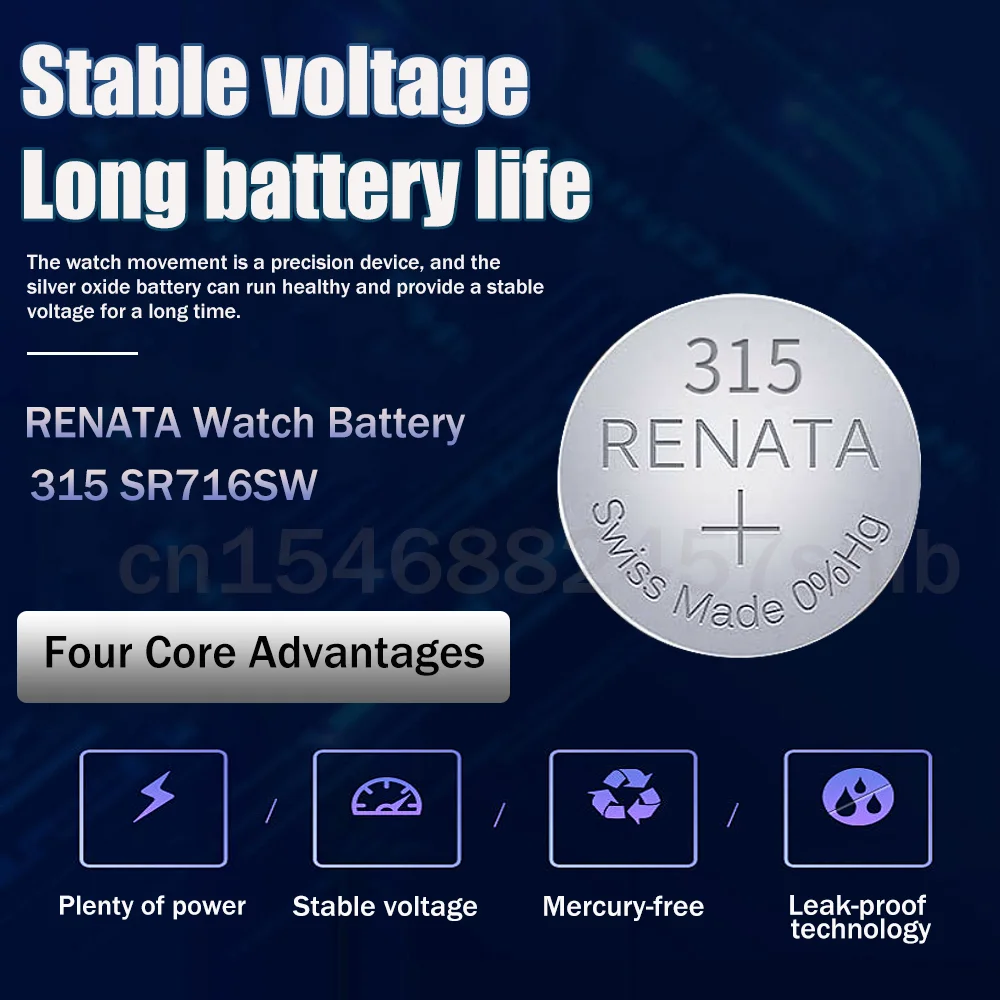 2PCS 100% Renata 315 SR716SW SR716 EP2012 D315 V315 1.55V Silver Oxide ...