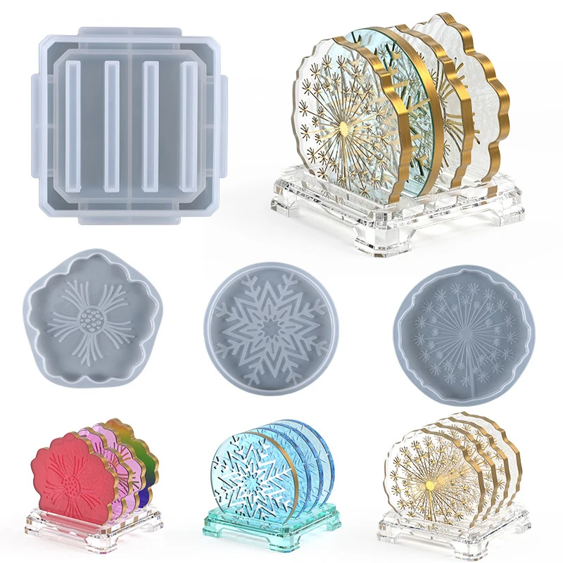 DIY-Irregular-Tea-Coaster-Silicone-Molds-UV-Epoxy-Resin-Mold-Wine ...