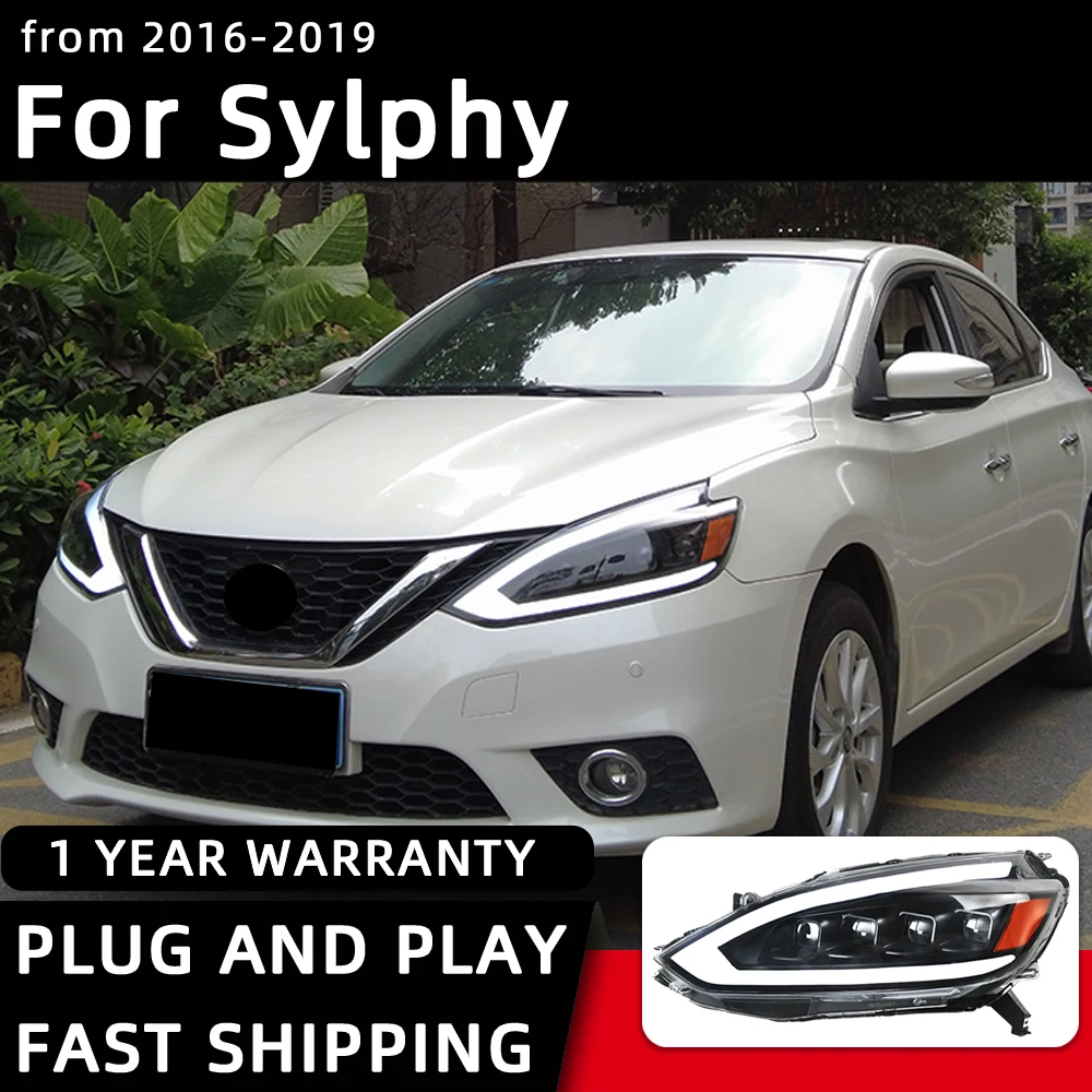 Faros delanteros LED para Nissan Sylphy 2016 2019, lámpara de cabeza para Estilismo de coche ...