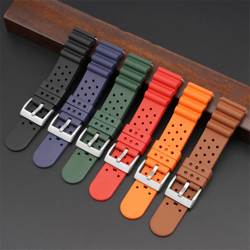 Premium-Grade-Fluoro-Rubber-Watch-Strap-18mm-20mm-22mm-24mm-FKM-Diving-Waterproof-Quick-Release ...