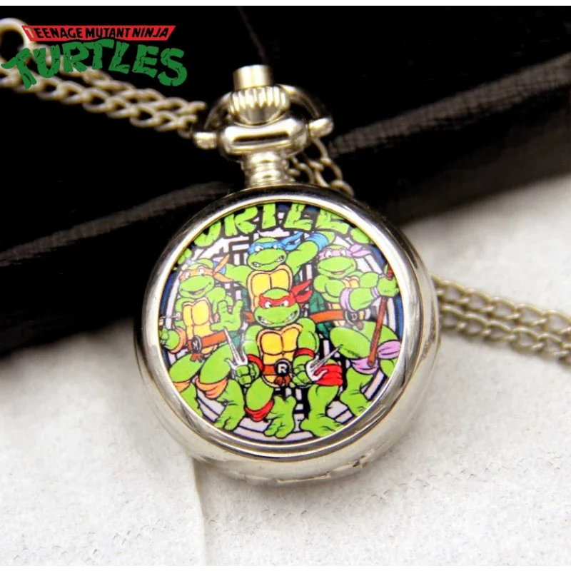 Teenage-Mutant-Anime-Ninja-Turtles-Rel-gio-de-Bolso-Esmalte-A-o-Branco ...
