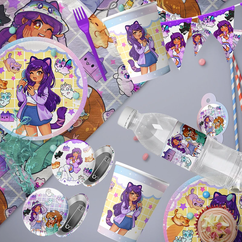 Disney-Aphmau-Party-Supplies-Tableware-Set-Cup-Plates-Napkins-For-Kids ...