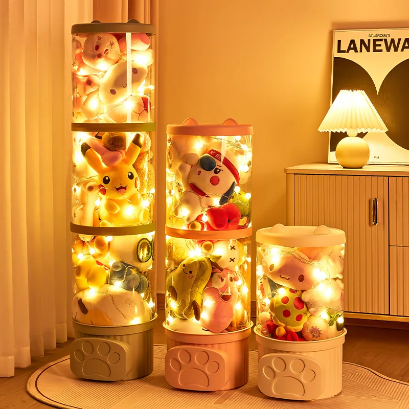 Doll-storage-bucket-plush-toys-transparent-storage-container-for ...