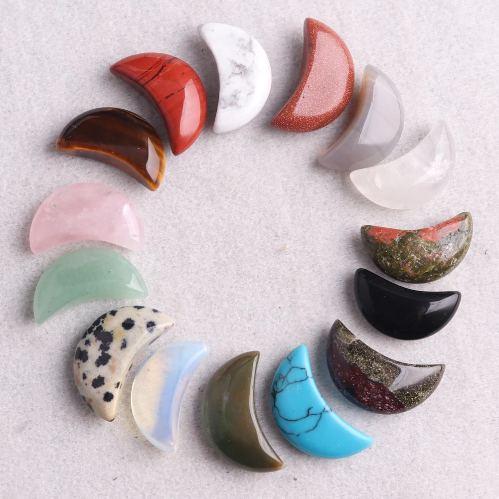 Wholesale-12pcs-Lot-Natural-Moon-Shaped-Gemstone-Rose-Quartz-Crystal ...