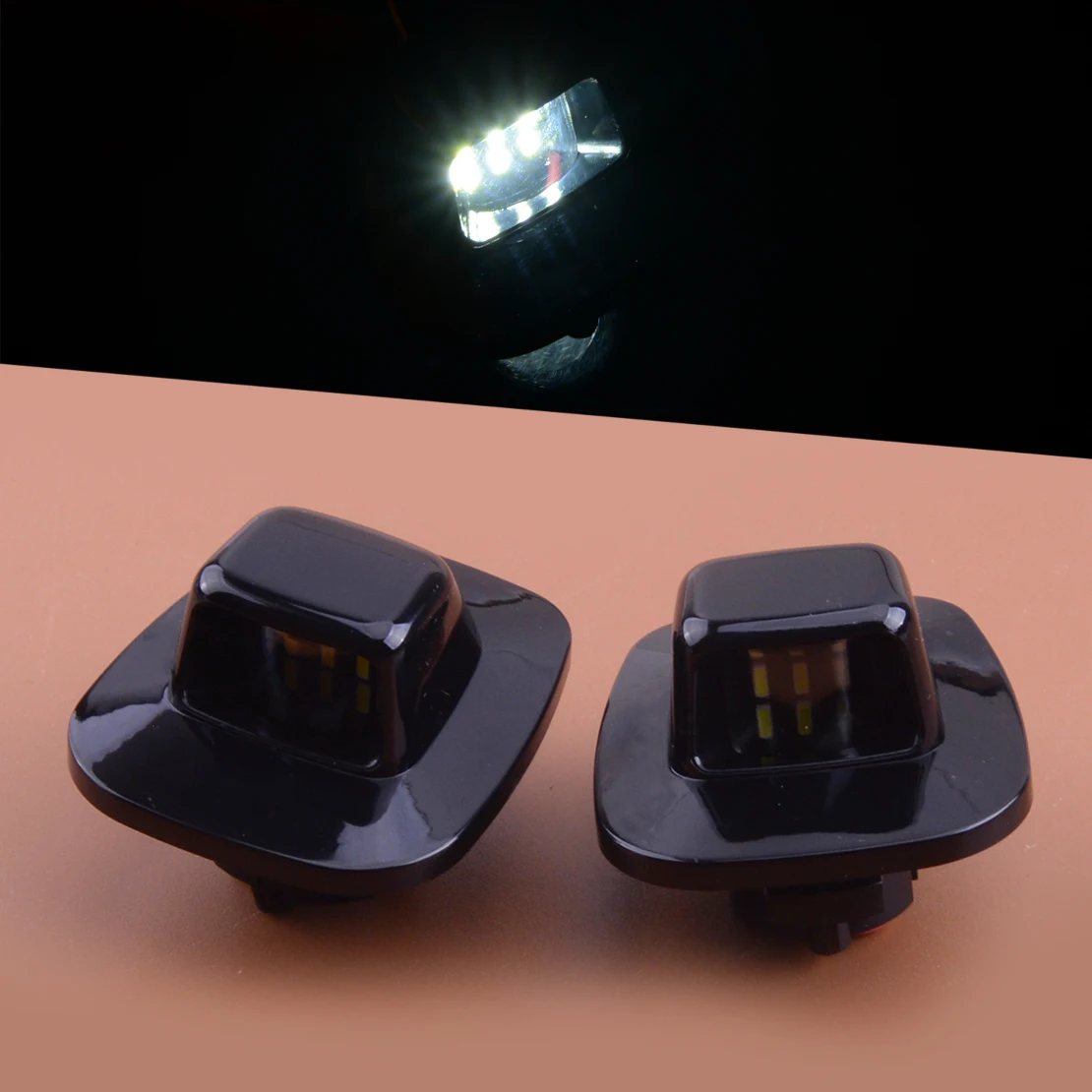 68181-1-Pair-Black-Housing-LED-License-Plate-Light-Tag-Lamp-Fit-for ...