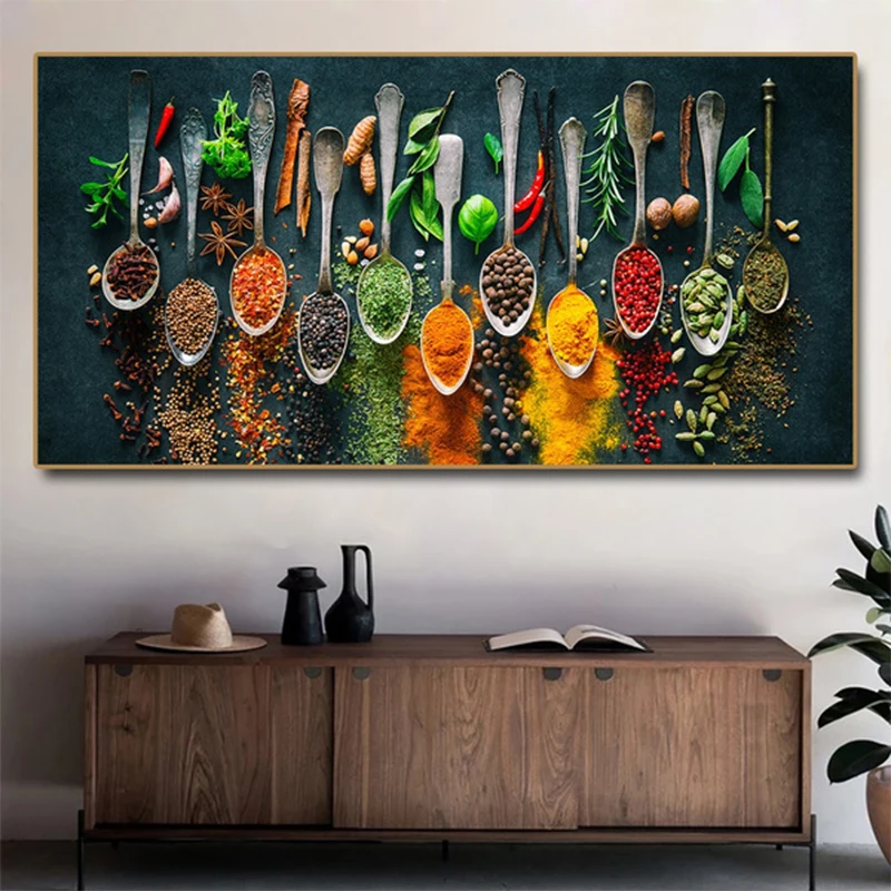 Food-Canvas-Painting-Large-HD-Canvas-Poster-Kitchen-Restaurant-Modern ...