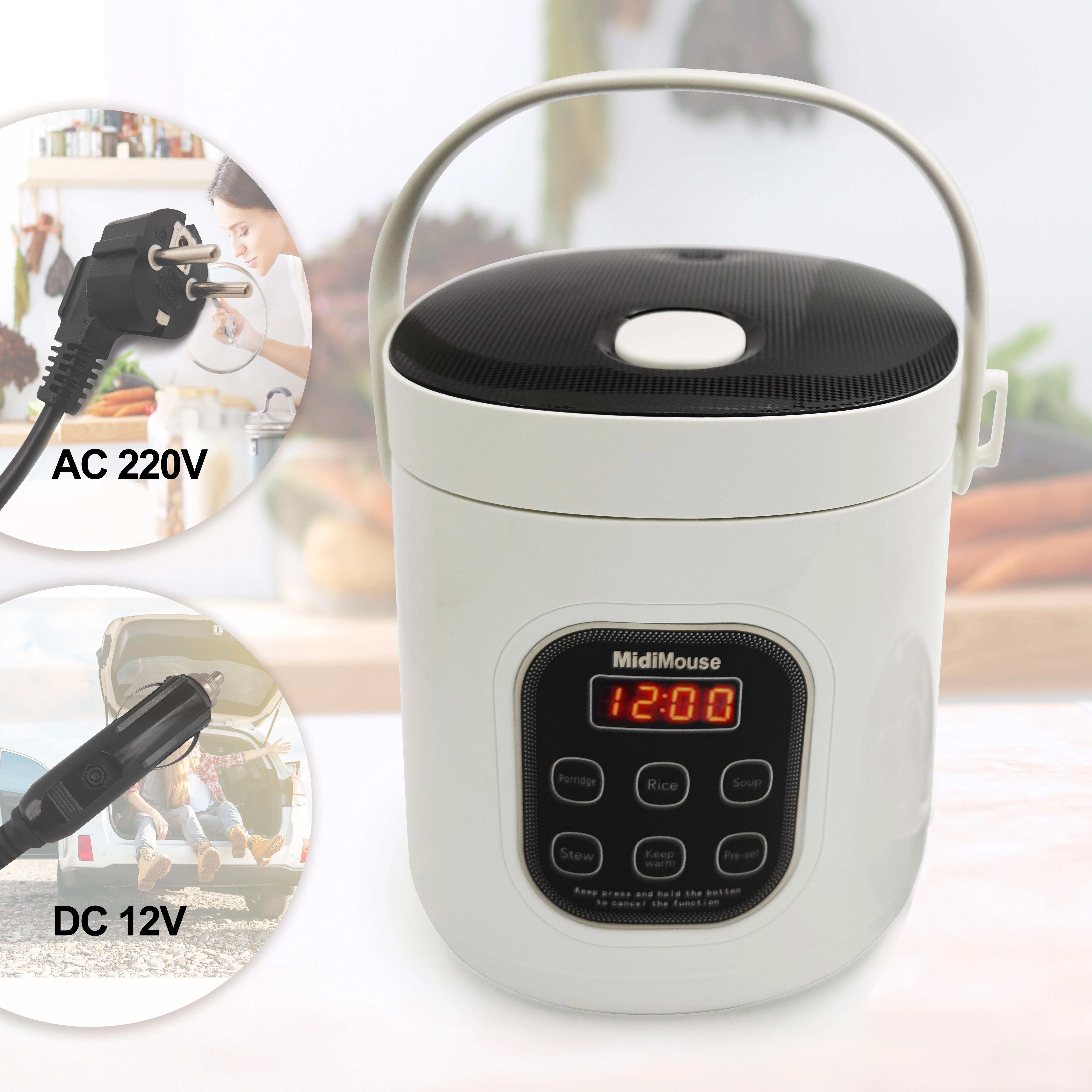 2l Rice Cooker Used In Car And Home 12v To 220v Or Truck And Home 24v ...