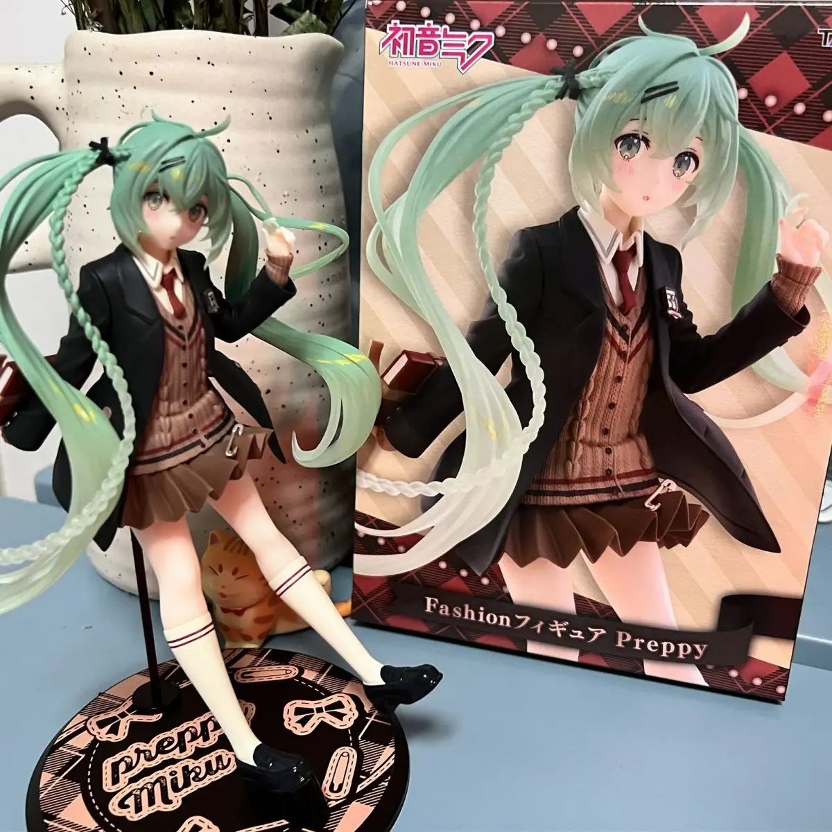 18cm Genuine Taito Hatsune Miku Preppy Ver Action Figure Fashion ...