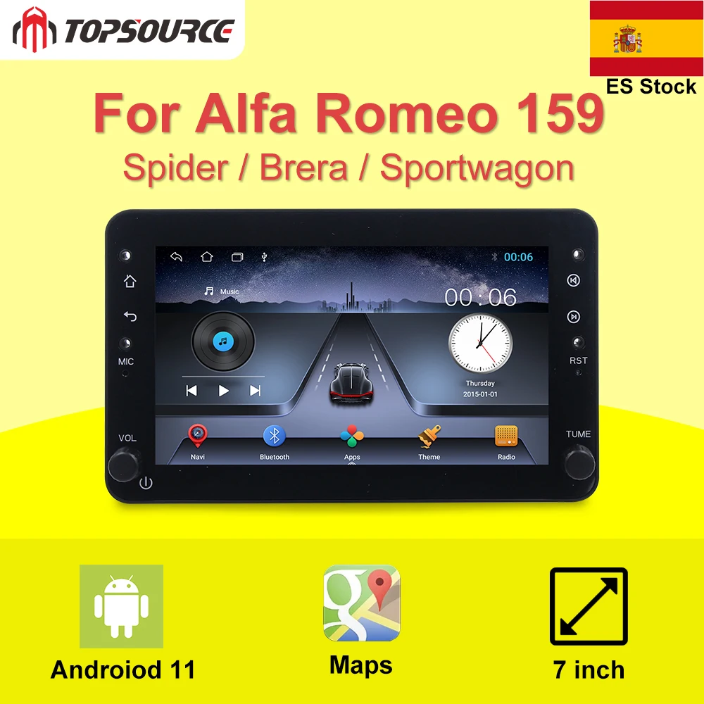 Topsource For Alfa Romeo 159 Spider Brera Sportwagon Car Radio 7" 2g ...