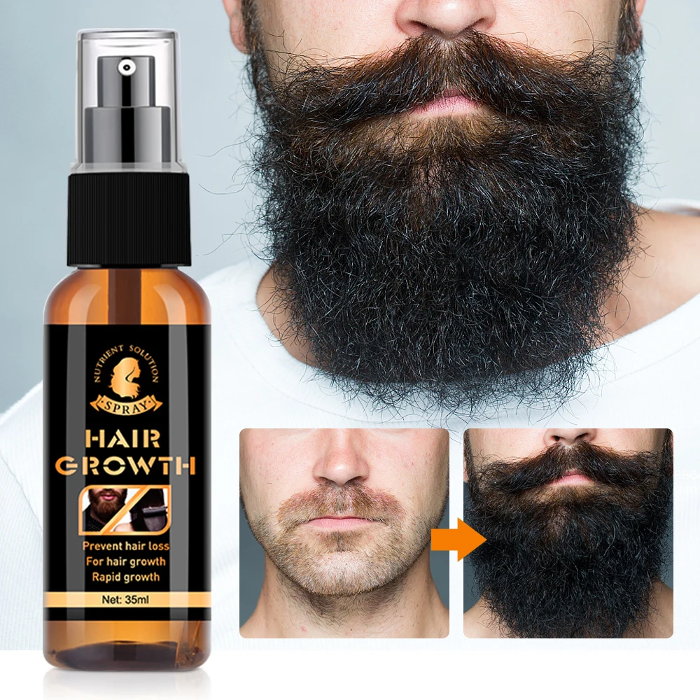 Beard Growth Serum Spray Hair Growing Essential Oil Fast Styling ...