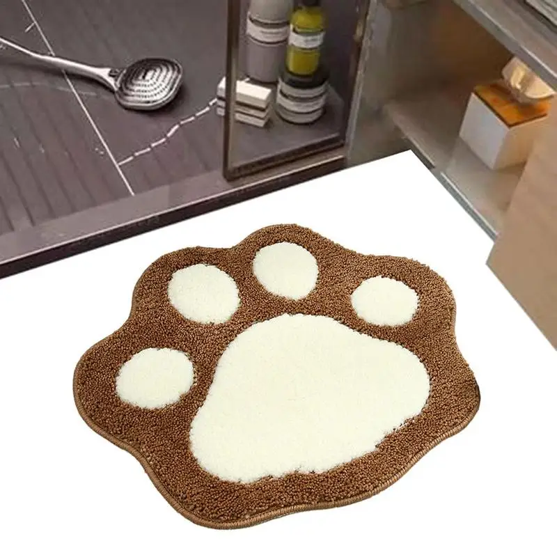 Paw-Shaped-Bathroom-Rug-Thick-Shaggy-Plush-Fiber-Bath-Rug-Water ...