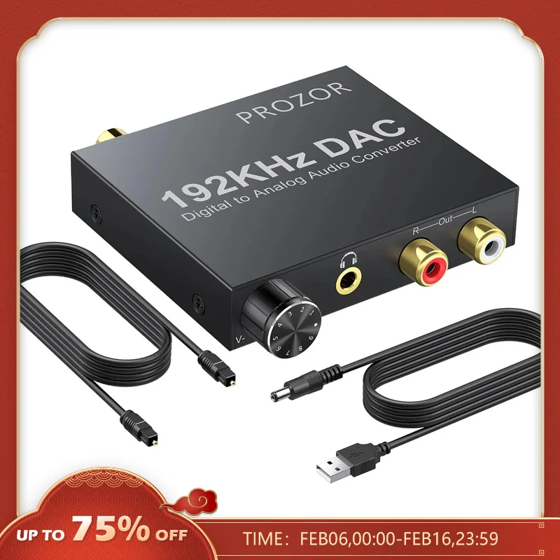 PROZOR-Digital-To-Analog-Converter-192kHz-DAC-Coaxial-SPDIF-Toslink-To ...
