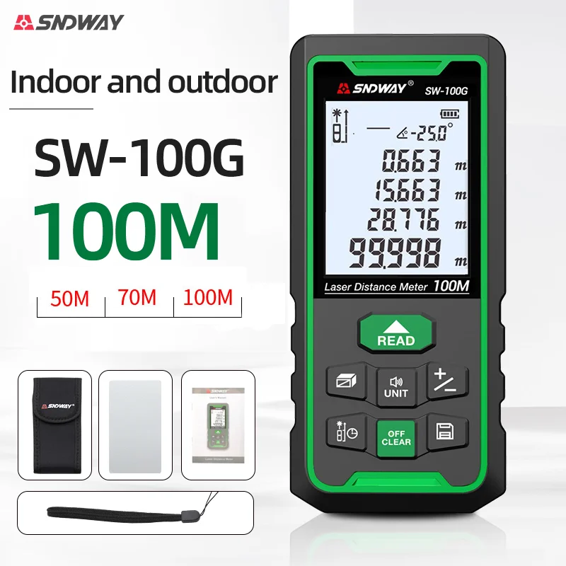 SNDWAY-Laser-Distance-Meter-Digital-Rangefinder-100m-70m-50m-Range ...