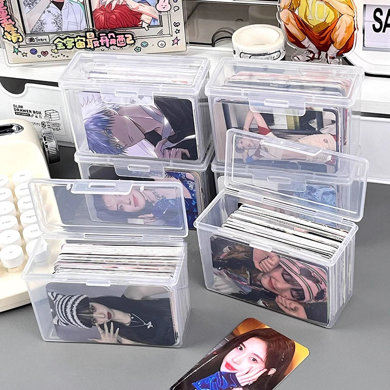 New-Transparent-Plastic-Storage-Box-Photocards-Small-Card-Storage-Box ...