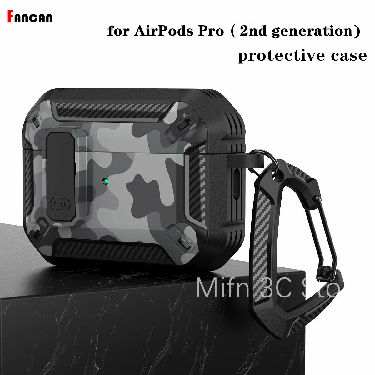 for AirPods Pro 2 Case Shockproof Case for Men with Lock Camouflage ...