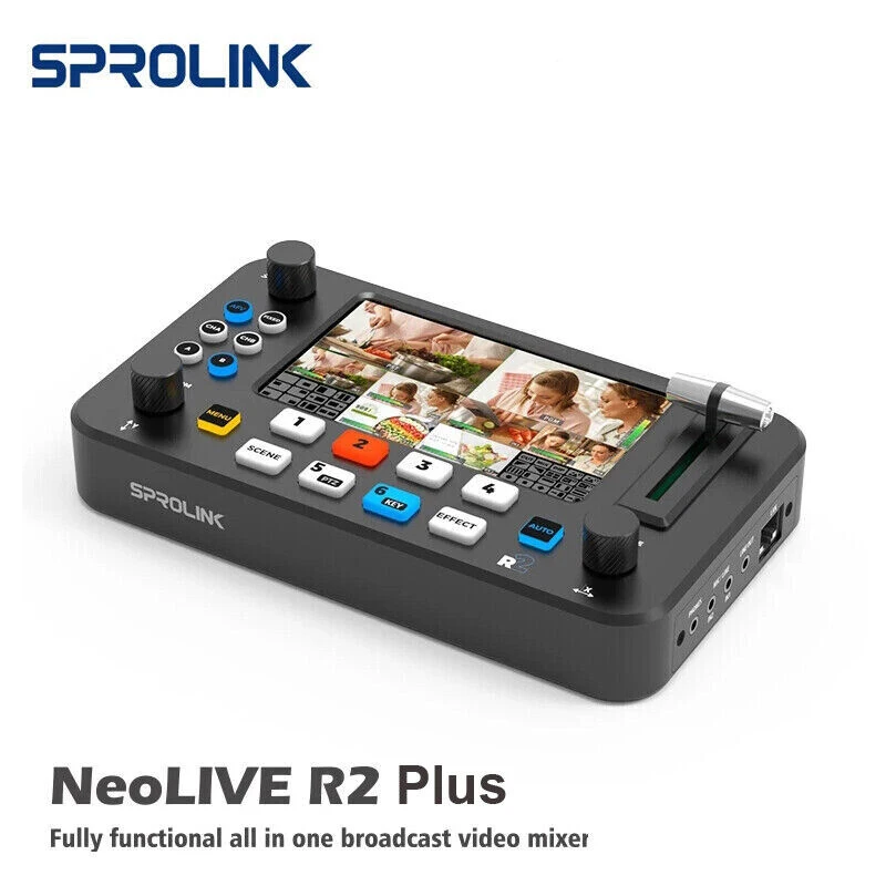 SPROLINK NeoLIVE R2 Plus 5.5" 4-Ch Broadcast Video Switcher Mixer for Streaming