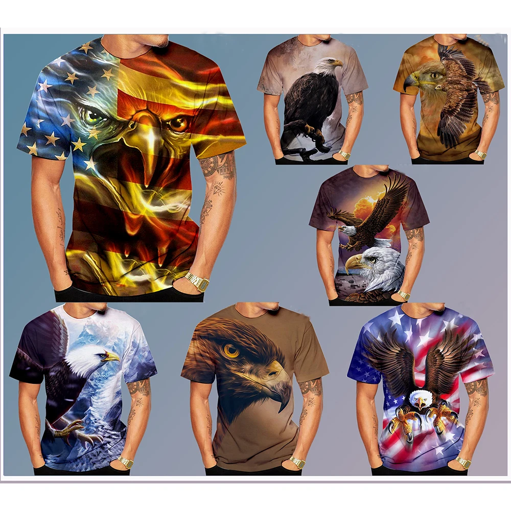 Summer hot selling fashionable American bald eagle cool 3D printed ...