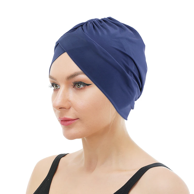 Elastic-Swimming-Cap-Pool-Bathing-Hats-Women-men-Free-Size-Protect-Long ...