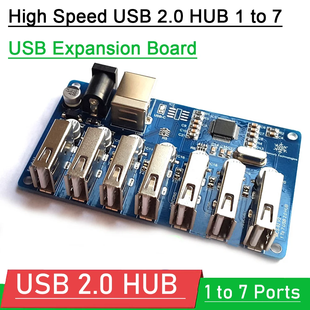 High Speed USB 2.0 HUB Splitter Adapter 1 to 7 Port USB Expansion Board ...