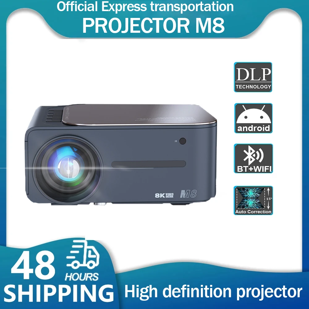 2024-New-M8-1080P-Home-Movie-Android-9-0-Projector-5G-Dual-Band-WIFI ...
