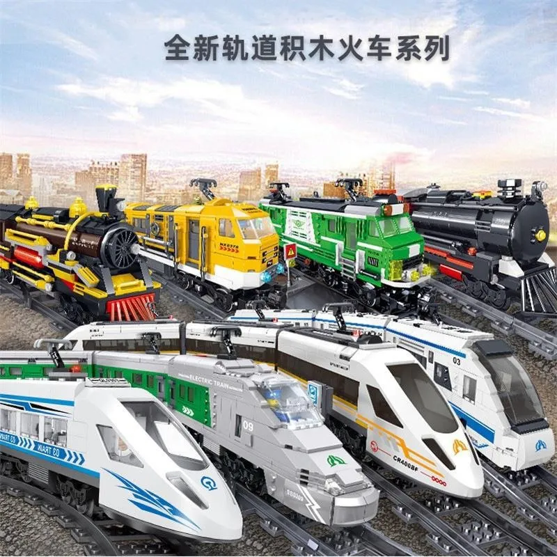 City-train-set-steam-bullet-vehicle-cargo-railway-station-model ...