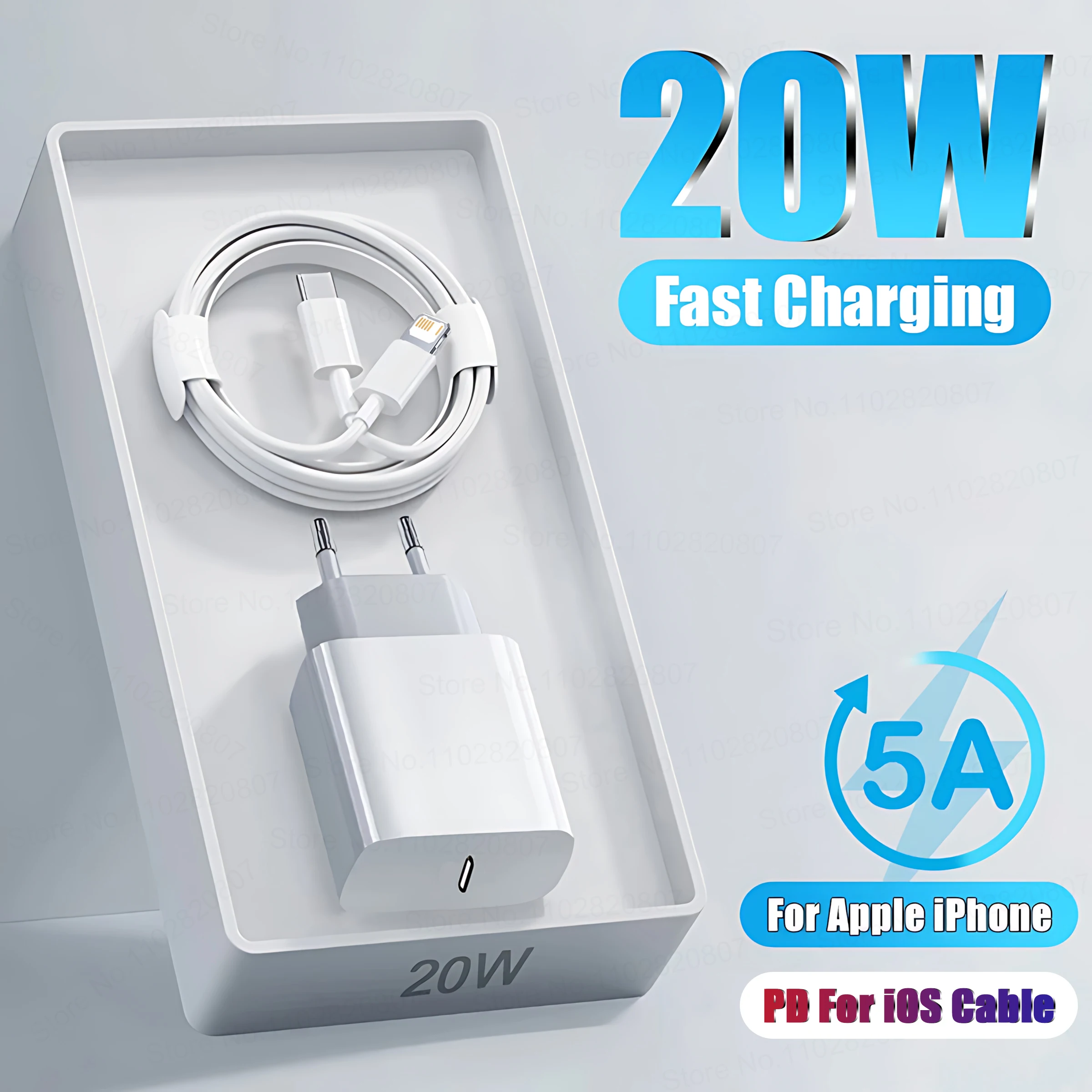 For Apple 20W For iPhone Charger USB Type C Fast Charger For iPhone 14 ...