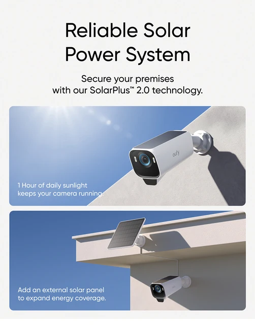 Security Camera EufyCam S3 Pro Solar System – 4K, MaxColor Night Vision ...
