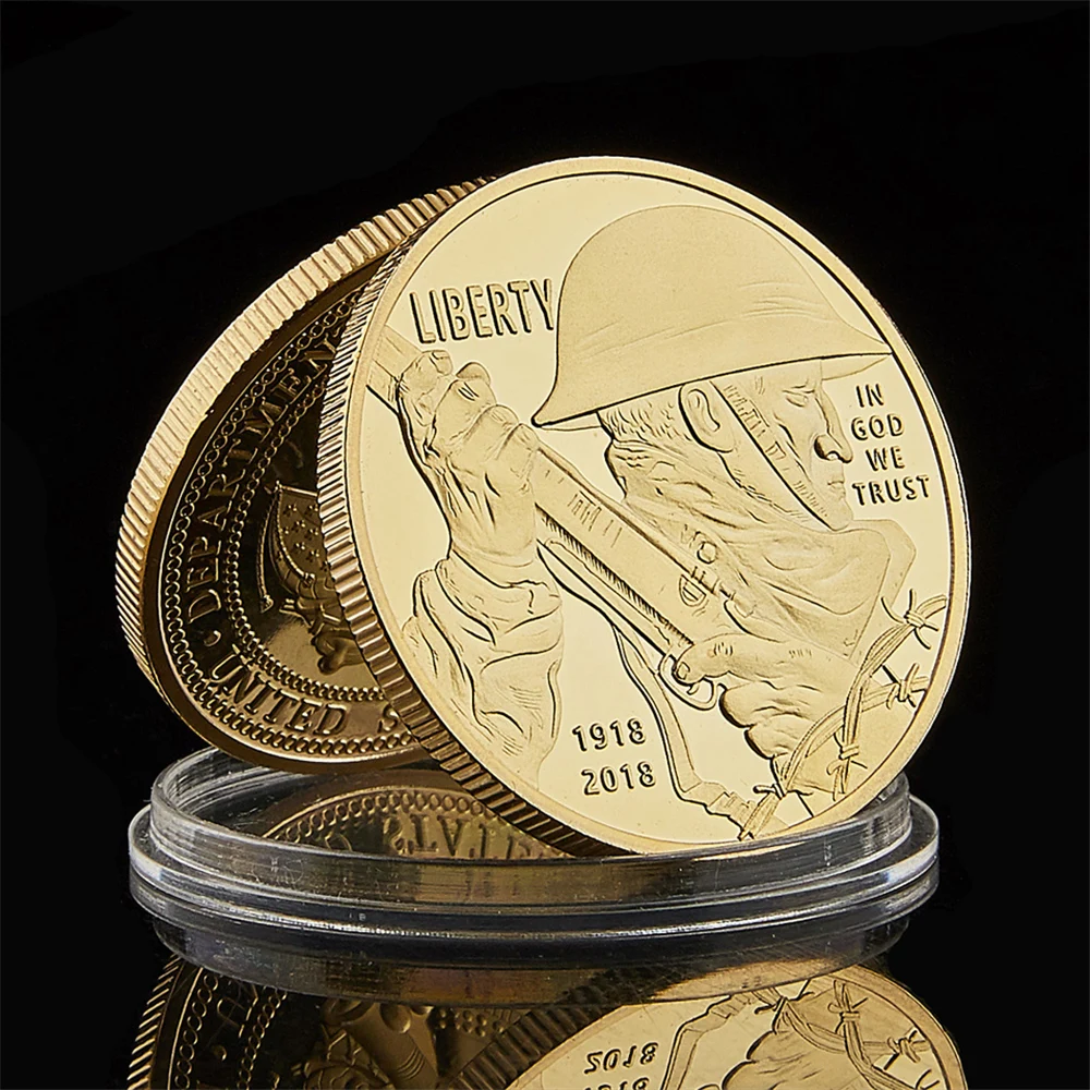 1918-2018 WWI Centennial Commemorative Gold Plated Liberty USA ...