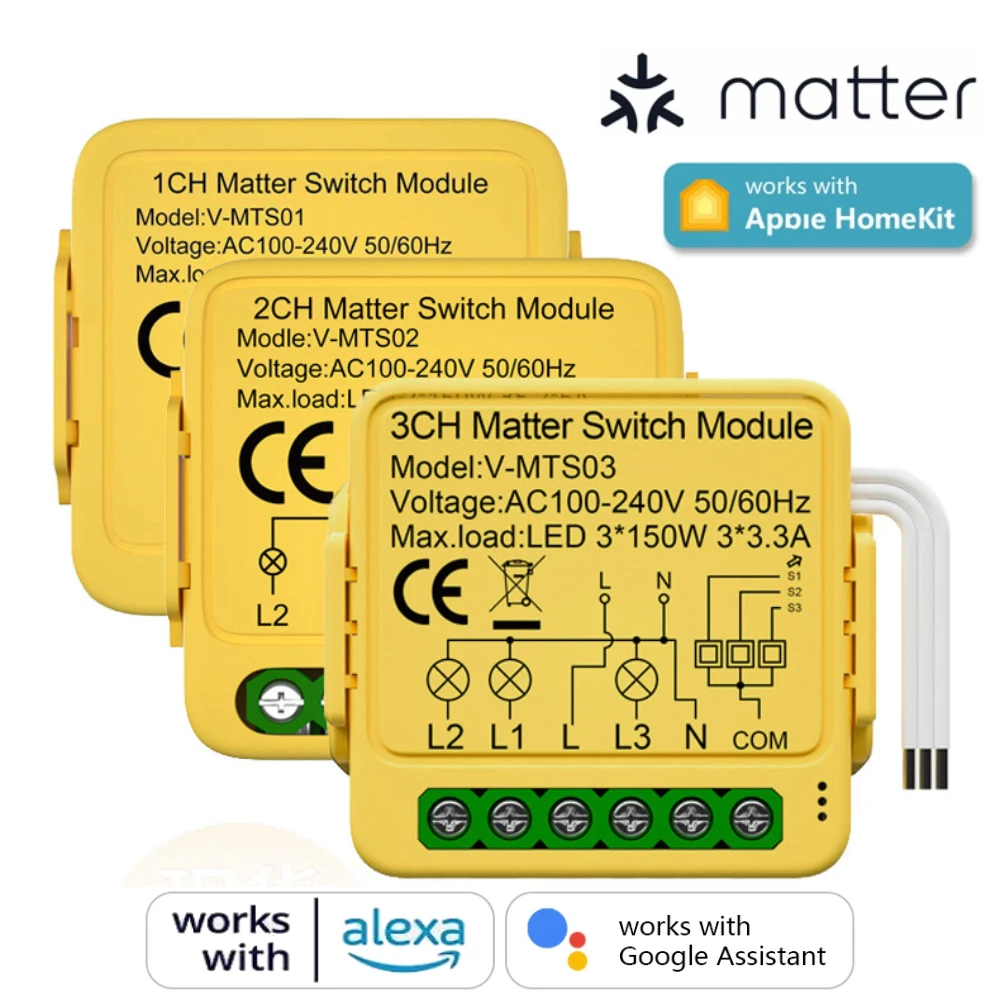 Matter-WiFi-Smart-Switch-1-2-3CH-16A-Smart-Home-Automation-Relay-Module ...