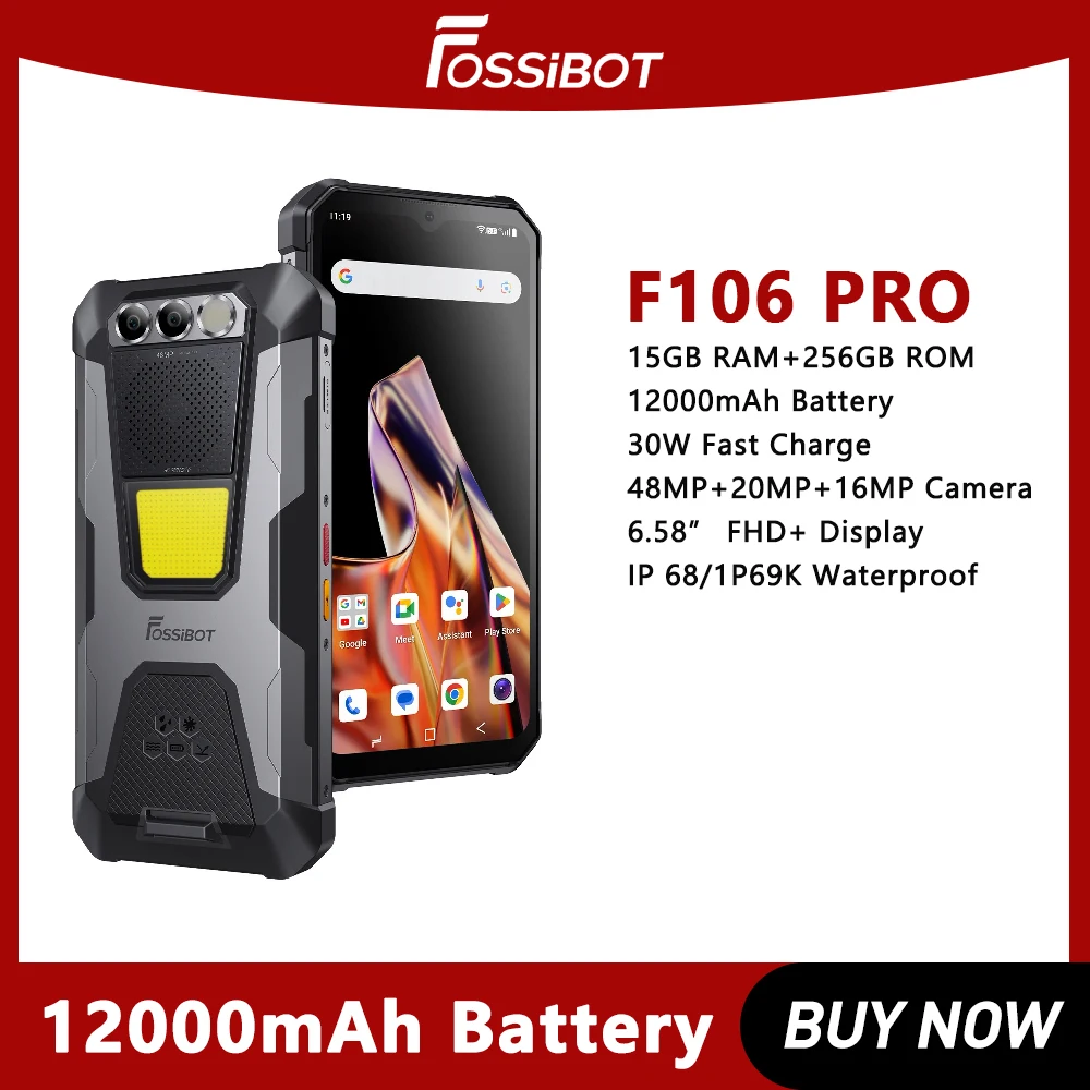 Rugged-Smartphone-FOSSiBOT-F106-PRO-15GB-256GB-MTK-G85-Android-14-12000mAh-Cellphone-Mobile ...