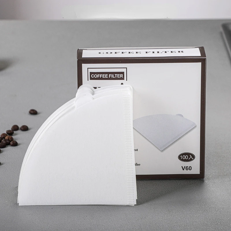 V1-V2-100-Pieces-of-Coffee-Filter-Paper-Hand-push-Coffee-Filter-Paper ...