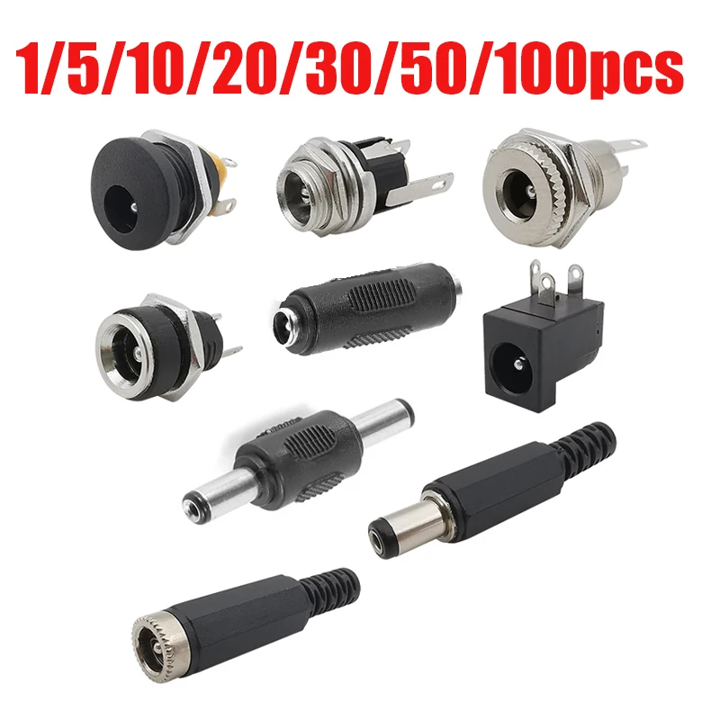 Connecteur de prise de courant CC mâle femelle, adaptateur d'alimentation CC, vis, écrou ...