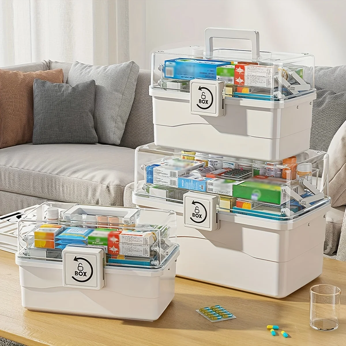 1-Pack Portable Multi-Layer Storage Box, Large-Capacity Bin for Art ...