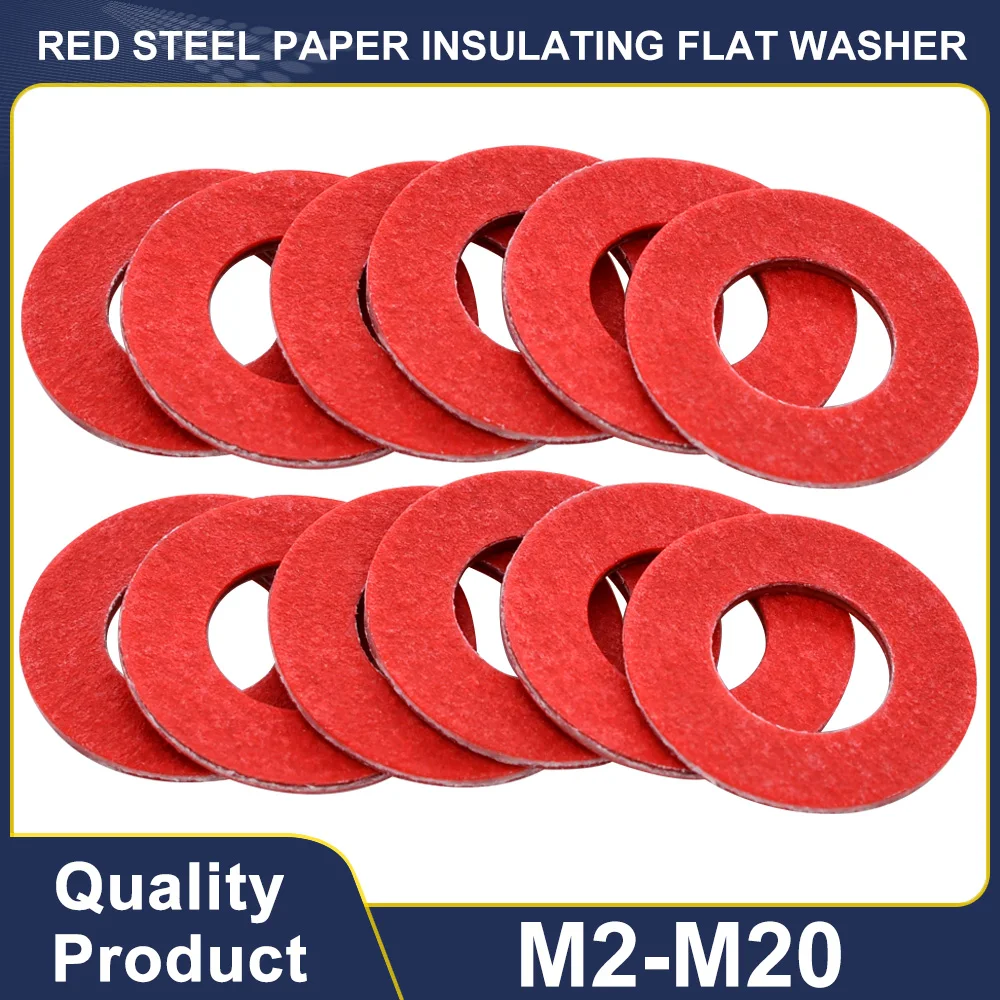 Red Paper Insulating Flat Washer M2 M2.5 M3 M4 M5 M6 M8 M10 M12 M14 M16 ...