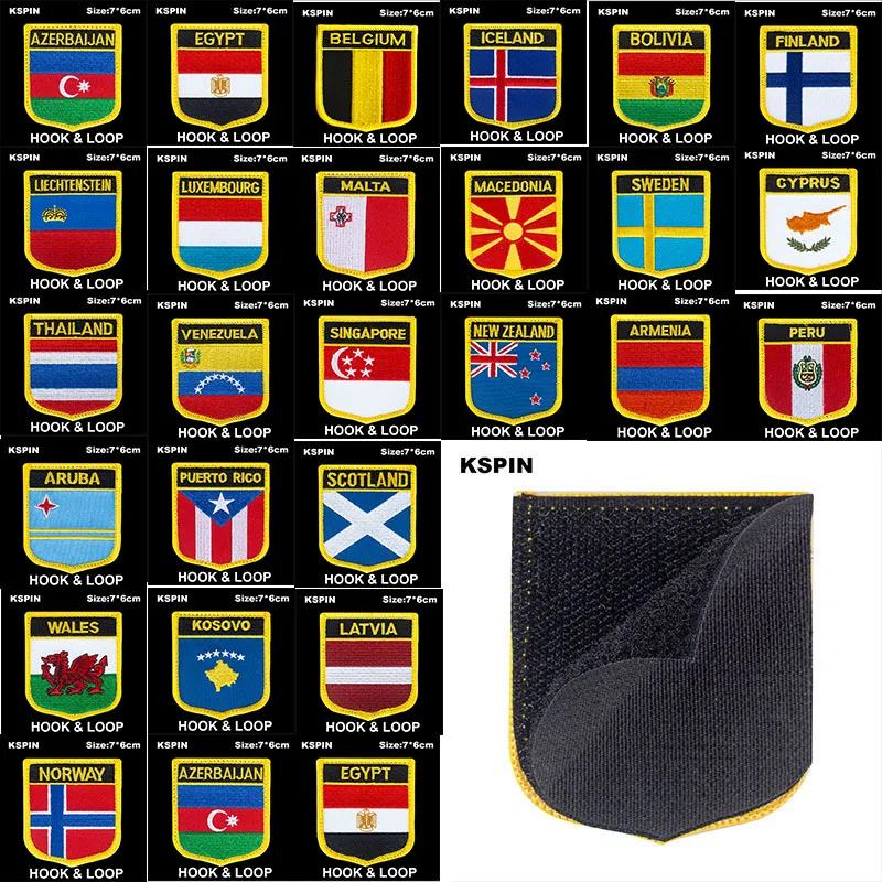 Hook-Loop-FLag-Patch-Embroidered-Armband-Stickers-3D-Tactical-Badge-for ...